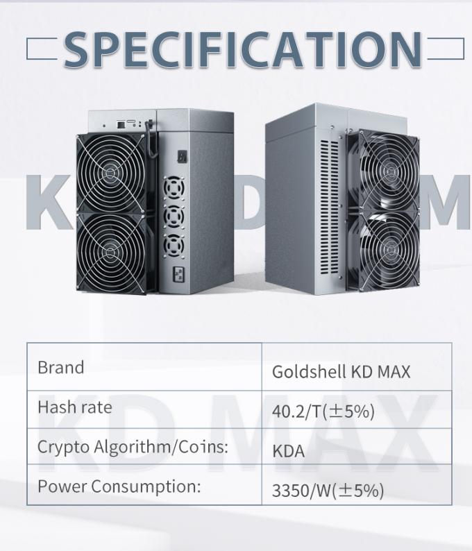 KD Max 40.2Th/S 3350W Goldshell Asic Kda Miner For Kadena Mining